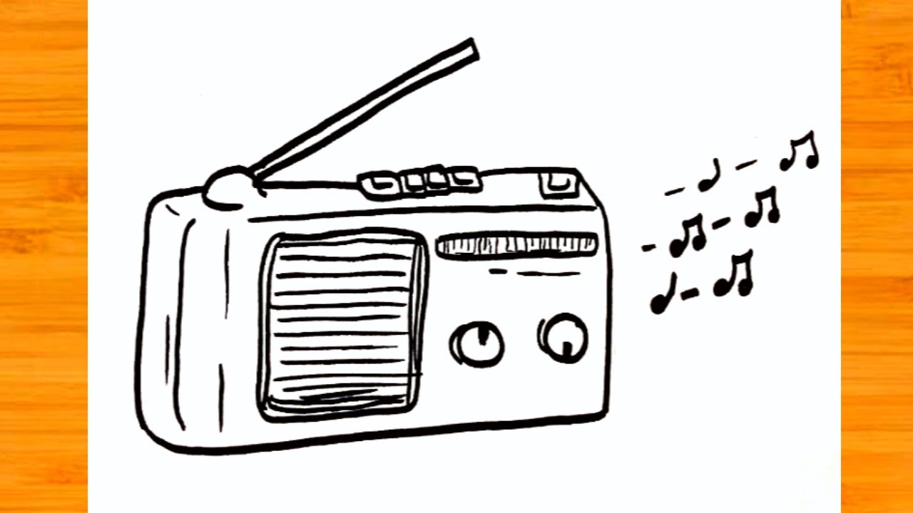How to draw Radio | Step By Step | Drawing Radio - YouTube
