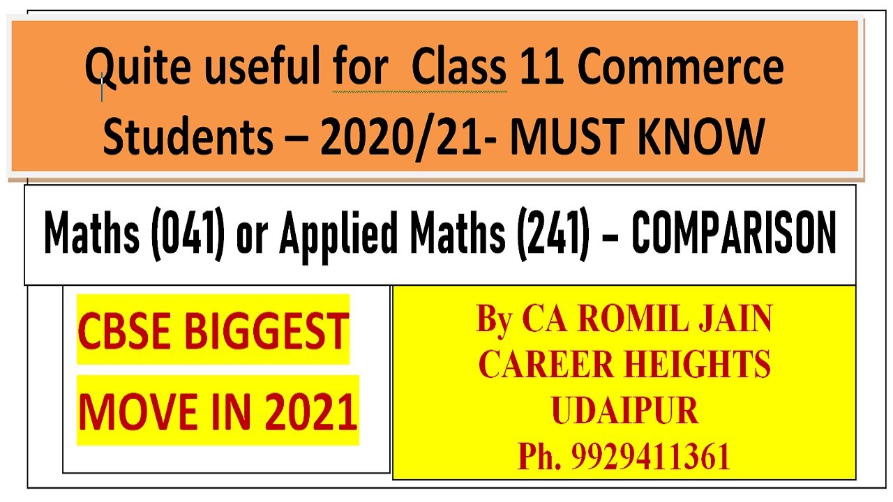 Applied Maths Or Maths Class 11 Full Course Comparison Useful For Applied Maths Or Maths Class 11 Full Course Comparison Useful For