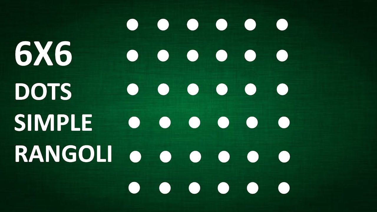 easy rangoli with 6*6 dots, simple rangoli design, rangoli for ...