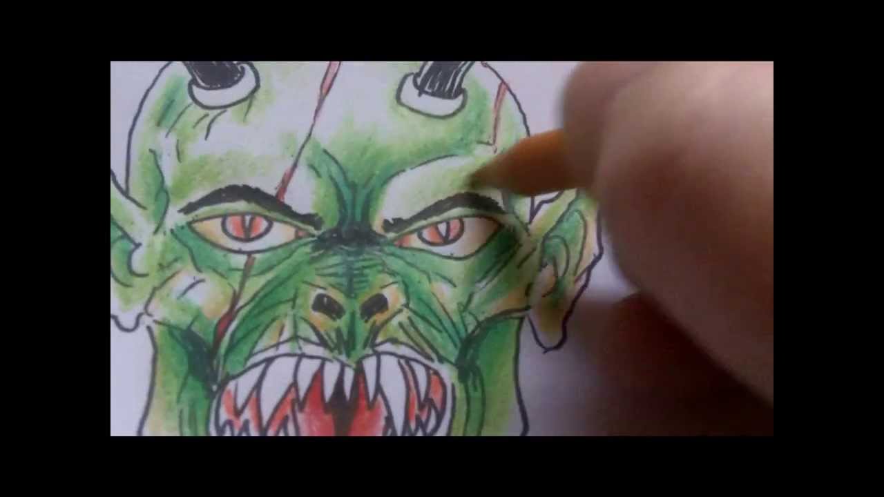 Draw Orc Face 3 of 3 - YouTube