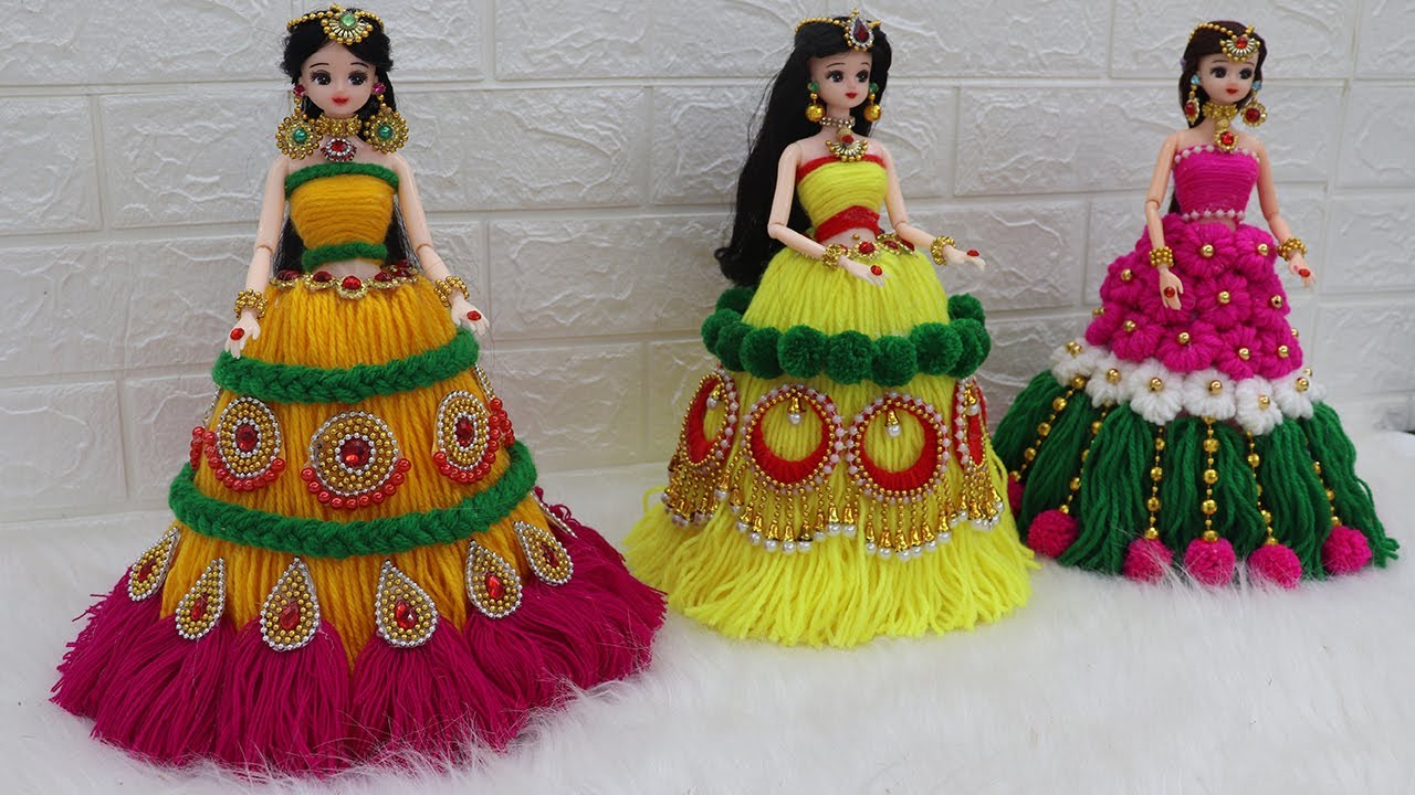 3 New design woolen craft dolls | 3 Beautifull wollen craft doll ...