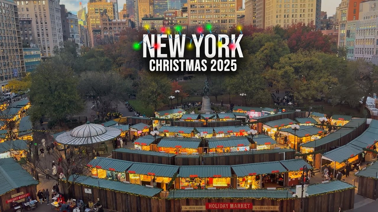 NYC Christmas Walk 2025 4K NYC Christmas Market Union Square Holiday ...