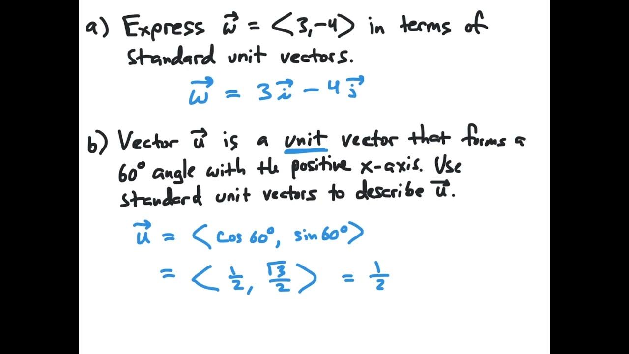 Example: Using Standard Unit Vectors - YouTube