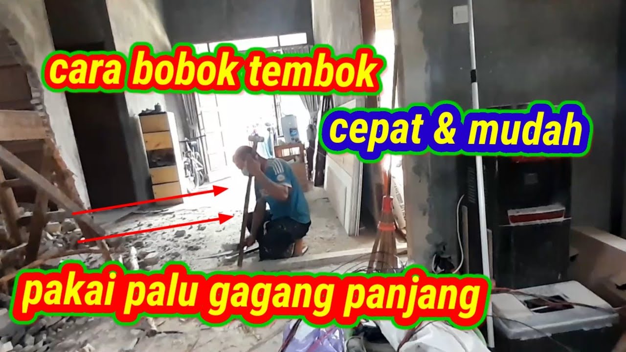 TUTORIAL cara bobok dinding rumah dengan alat manual - YouTube