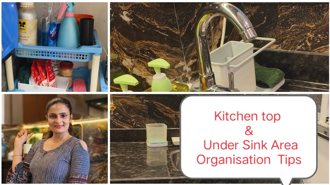 How To Organize and Clean Sink Area & Under Sink Area| Space Saving ...