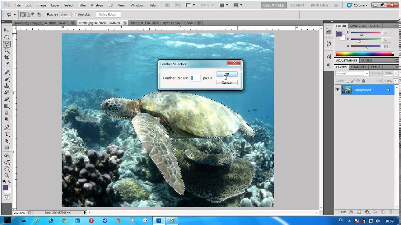 Khmer Photoshop - how to make turtle in water - YouTube