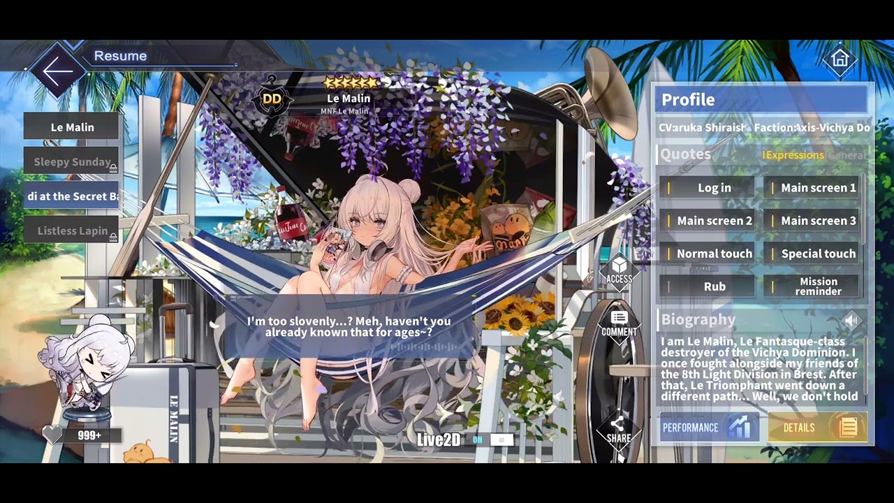 [Azur Lane] Le Malin "Mercredi at the Secret Base" L2D Skin *Special ...