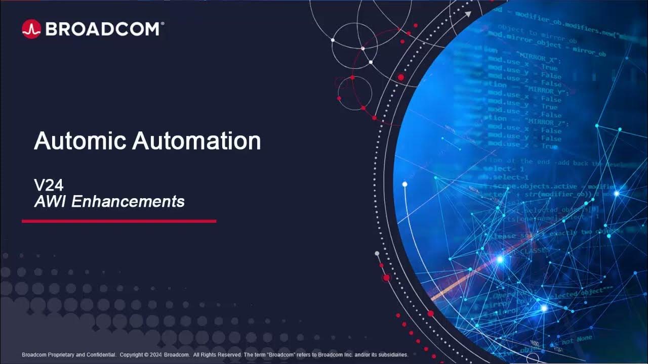 Automic Automation v24 - AWI Enhancements - YouTube