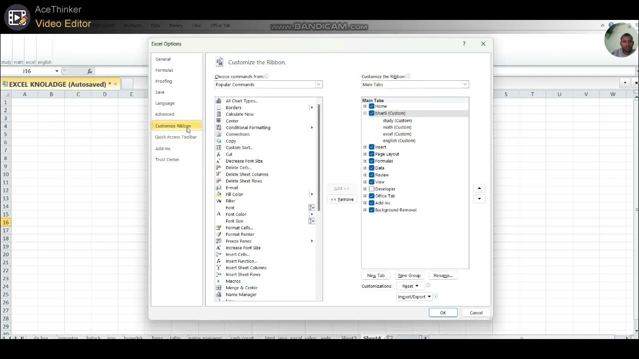 (advance excel)how to ceate new tab and customize - YouTube