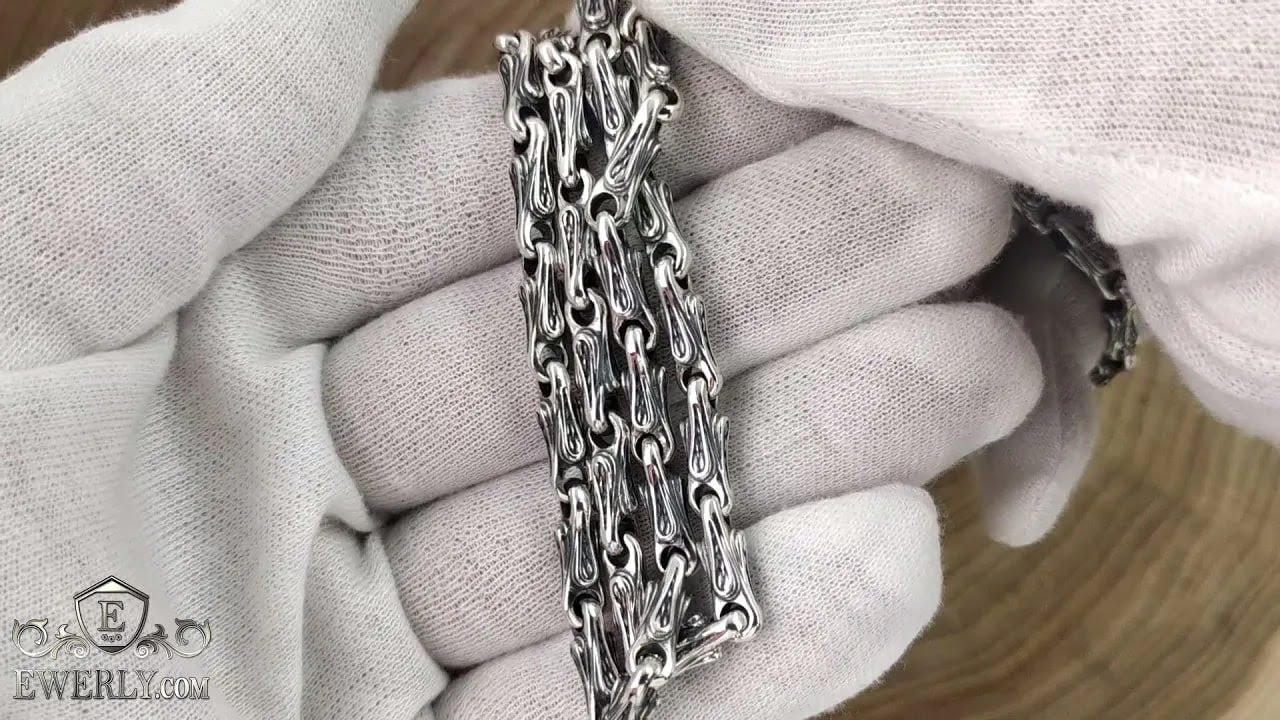 Designer silver chain - buy author's weaving made of silver with ...