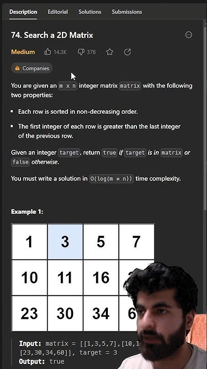 Day 30 DSA. Search 2D Matrix. - YouTube