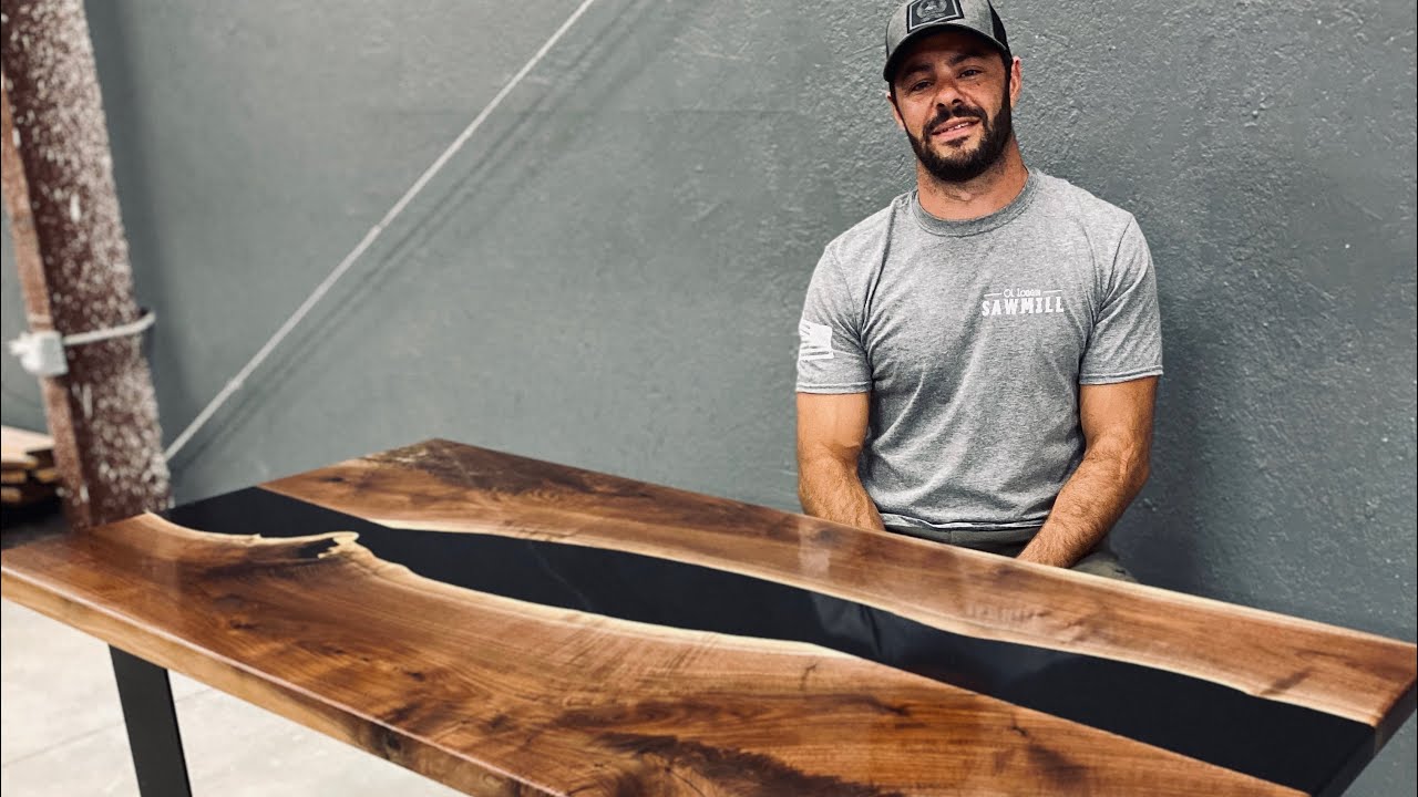 Epoxy River Computer Desk - YouTube