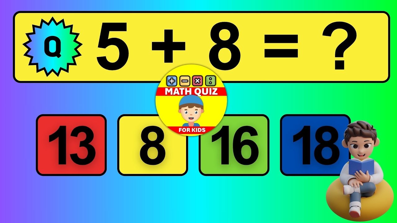 20 Math Quiz for Kids | One Digit Addition Quiz - YouTube