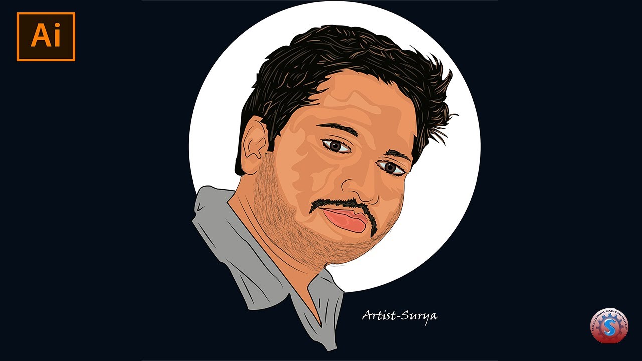 MEN PHOTO TO VECTOR PORTRAIT ART ILLUSLATION || WORK FLOW || TIMELAPSE ...
