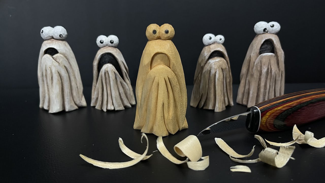 [우드카빙]유령인형 조각하기-Carve a Yip yips - YouTube