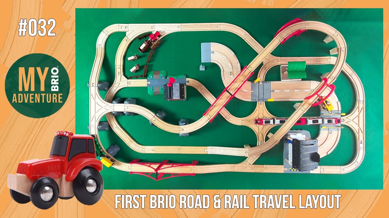 [032] First BRIO Rail & Road Travel Track Layout - YouTube