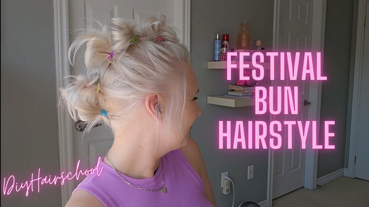 Easy Festival Buns - Mohawk Bun Hairstyle for Thin Hair - YouTube