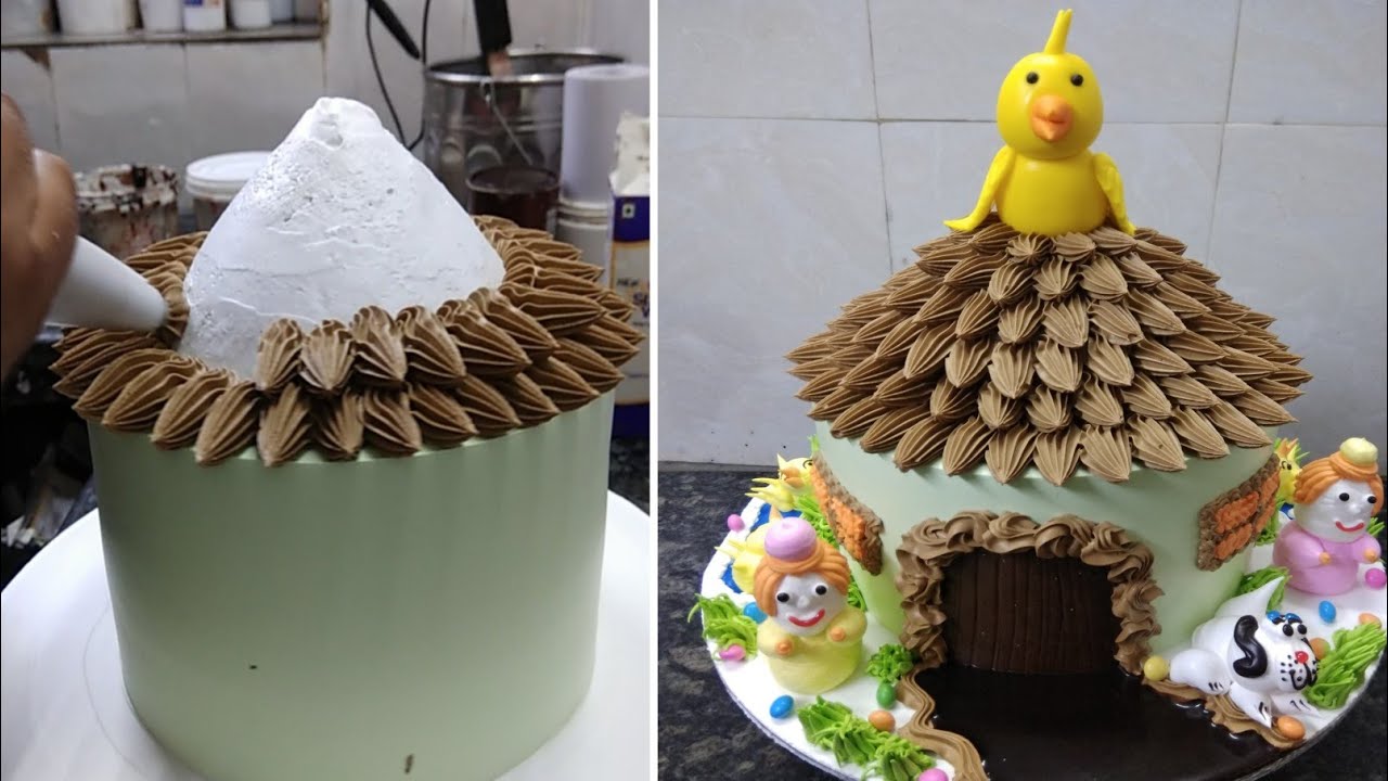 House Cake Design |Hut Cake Design |Birthday Cake |Baby Birthday Cake ...