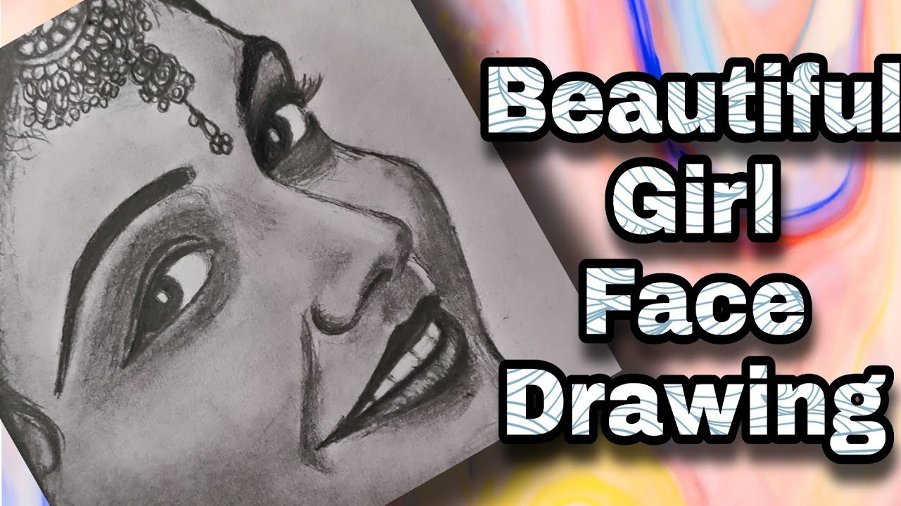 Beautiful Girl Face Drawing || Youtuber Ismart Meghana Drawing - YouTube