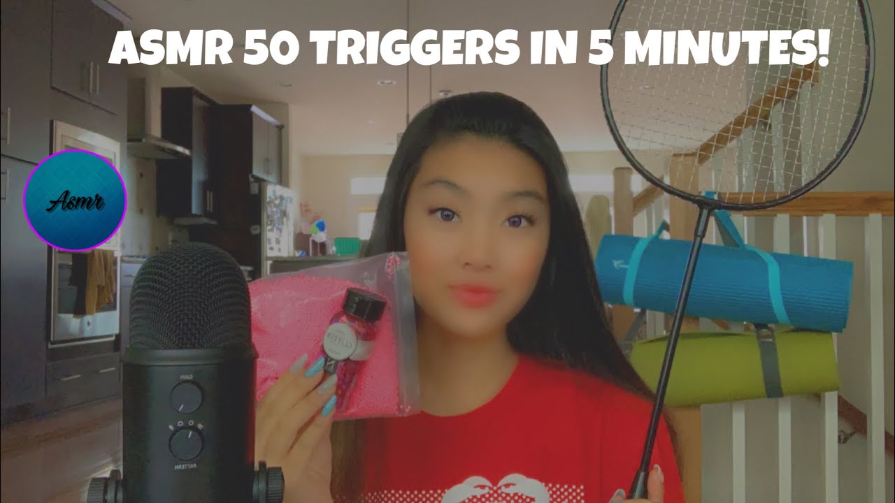 ASMR 50 TRIGGERS IN 5 MINUTES |tapping with long nails, satisfying ...