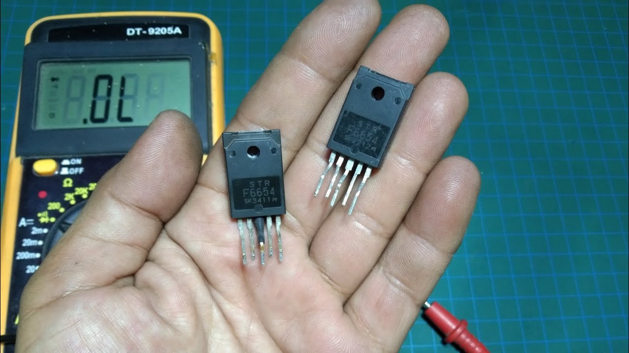 CARA cek transistor vertikal STR F6654 dengan multi DIGITAL,#tv#lg# ...