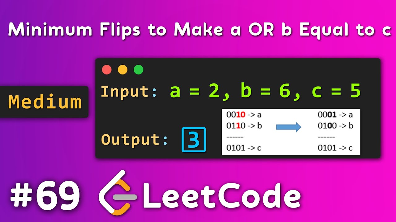 Minimum Flips To Make A Or B Equal To C Çözümü Leetcode Algoritma 6729