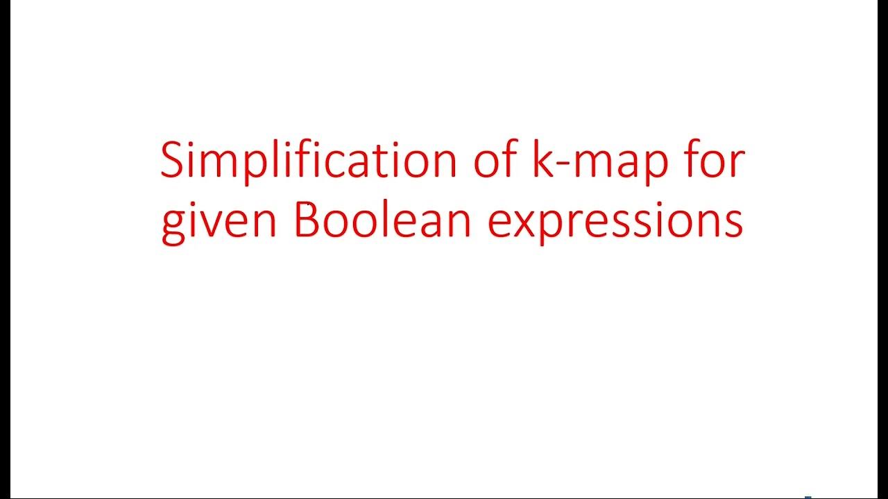 k- map Simplification | Boolean Expressions | STLD | Lec-44 - YouTube
