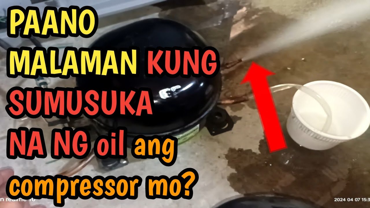 Motor compressor overflow oil - YouTube