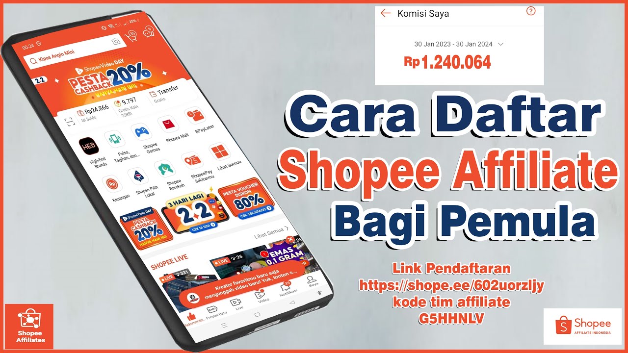 CARA DAFTAR SHOPEE AFFILIATE 2024 | Pemula Harus Tahu - YouTube
