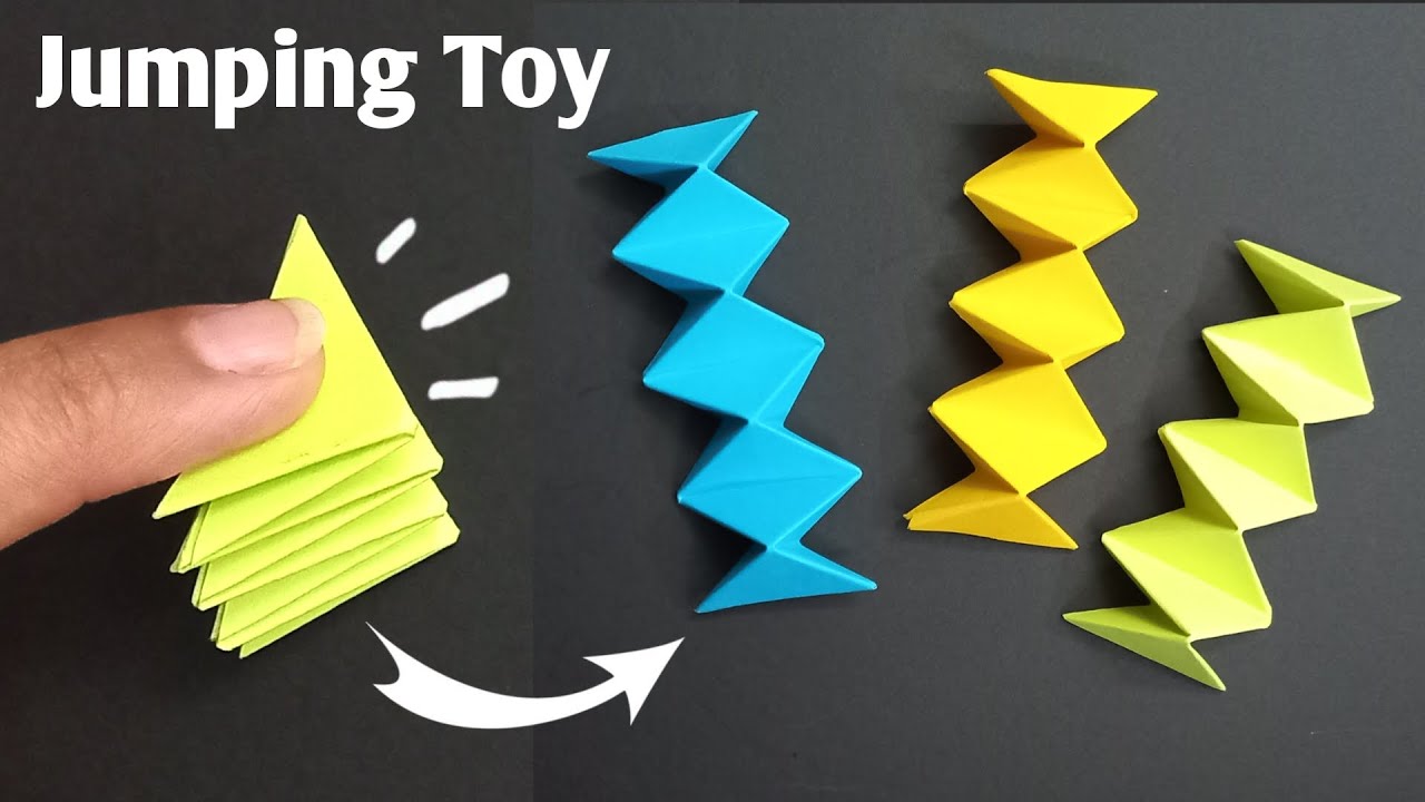 How To Make Origami Jumping Toy | Easy Antistress Paper Toy | Origami ...