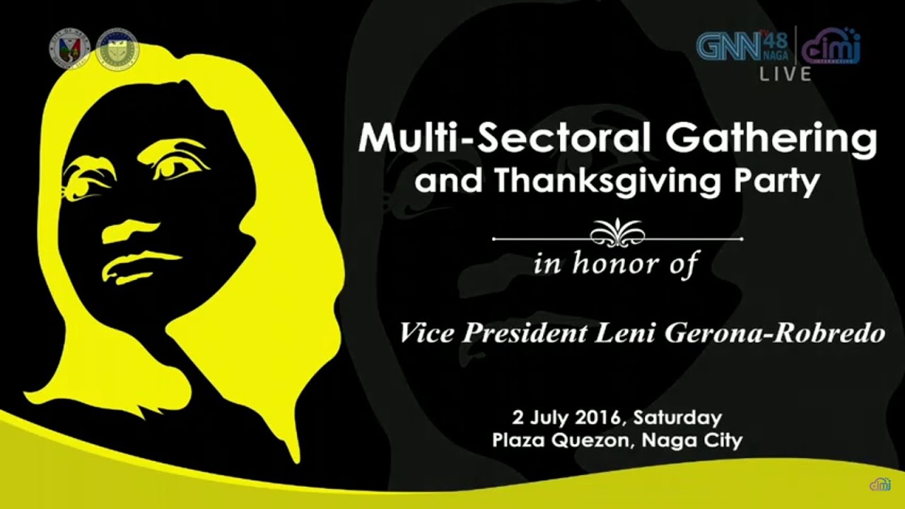 LIVE: VP Leni Robredo Multisectoral Gathering & Thanksgiving Party in ...