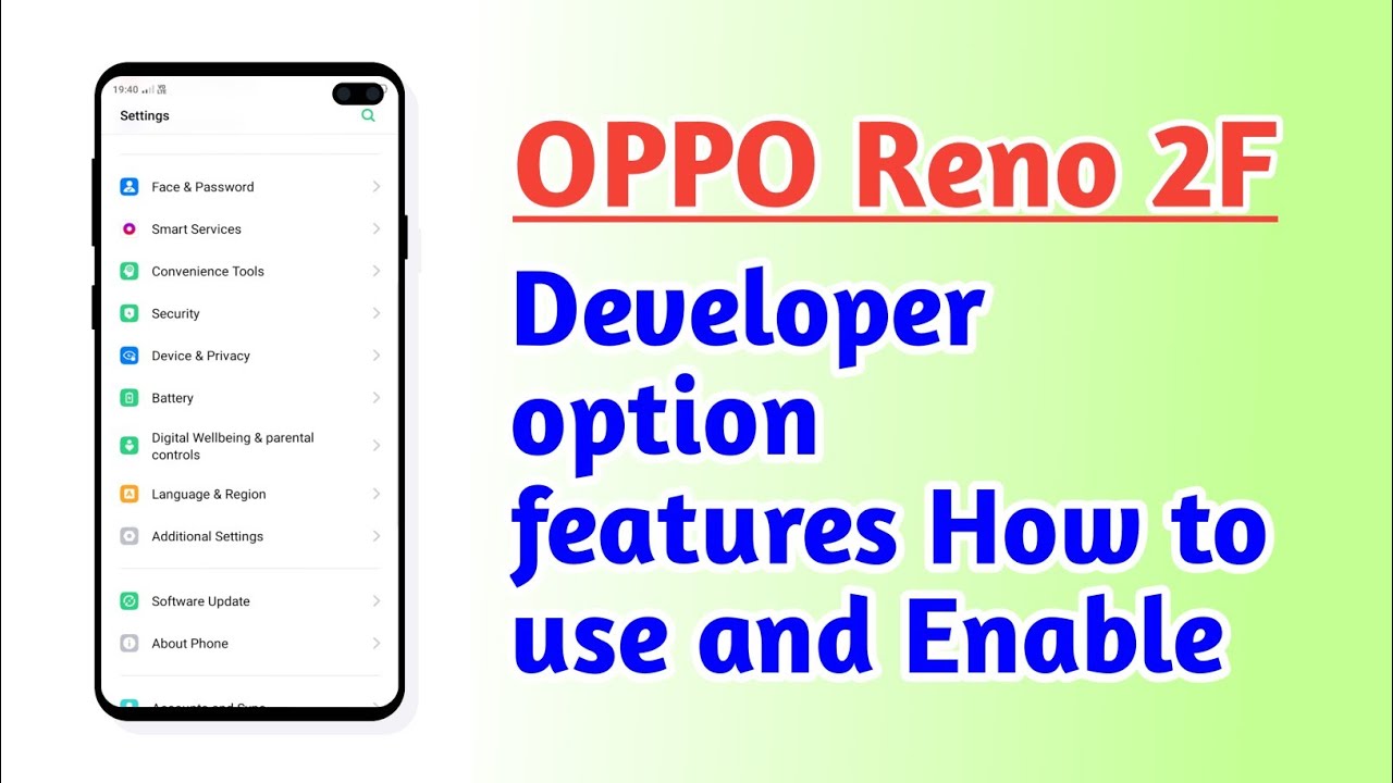 OPPO Reno 2F , How to use and Enable Developer option features explain ...