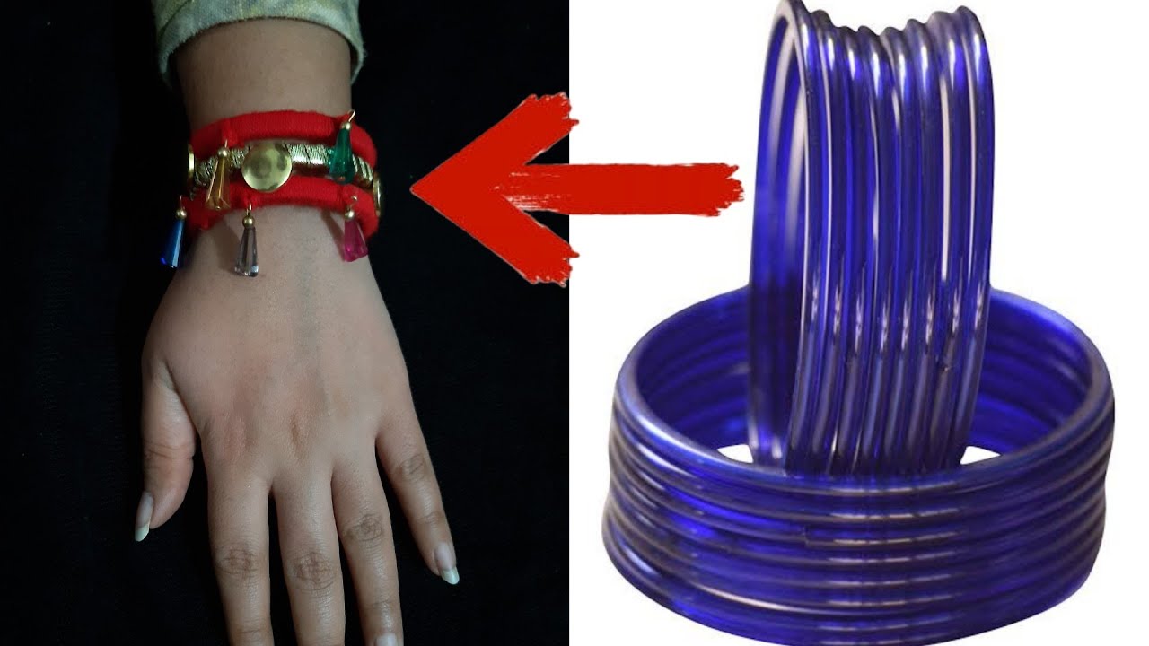 How to Make a Bracelet With Glass Bangles in Home Easy Way | Made By ...