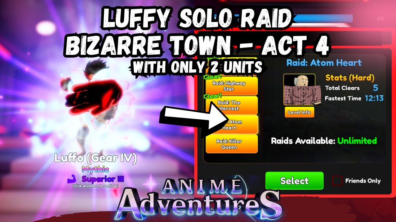 [LUFFY] BIZARRE TOWN SOLO RAID - ACT 4 WITH ONLY 2 UNITS! | ANIME ...