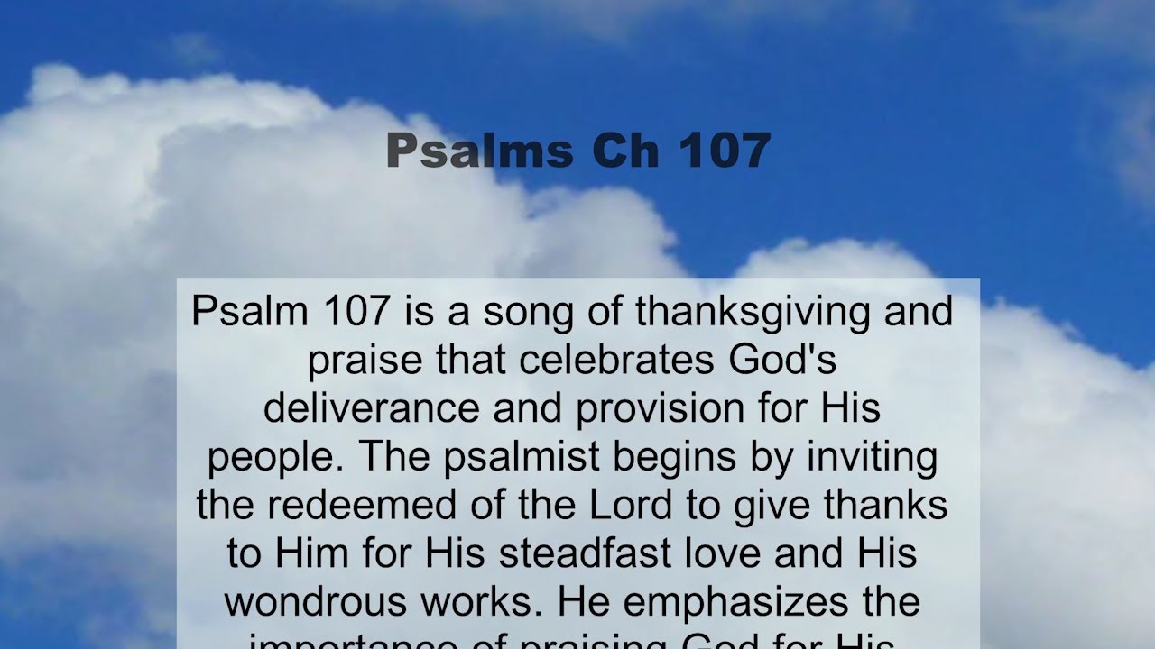 Psalms Chapter 107 summary and read together - YouTube
