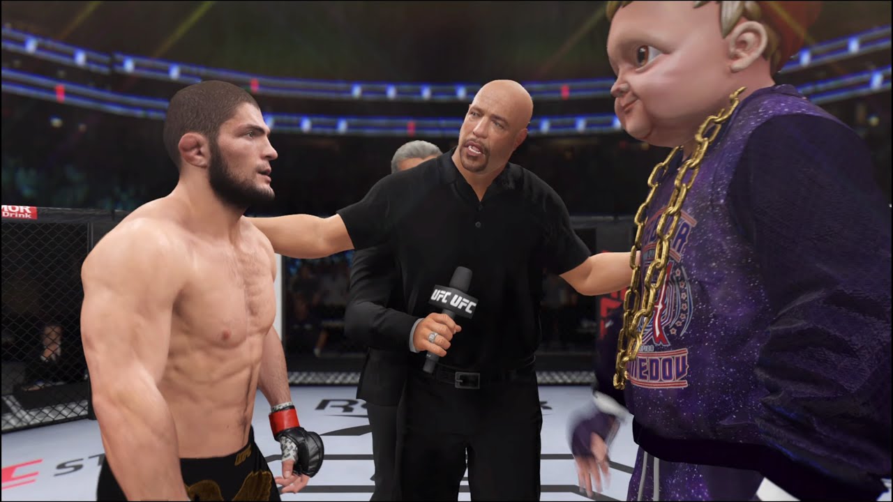 UFC 4 - Khabib vs. Giant Hasbulla - Crazy UFC 👊🤪 - YouTube