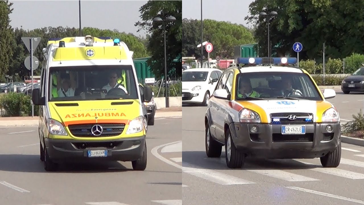 [WAIL-AMBER LIGHTS] Ambulanza + Automedica SUEM 118 Treviso [158 ...