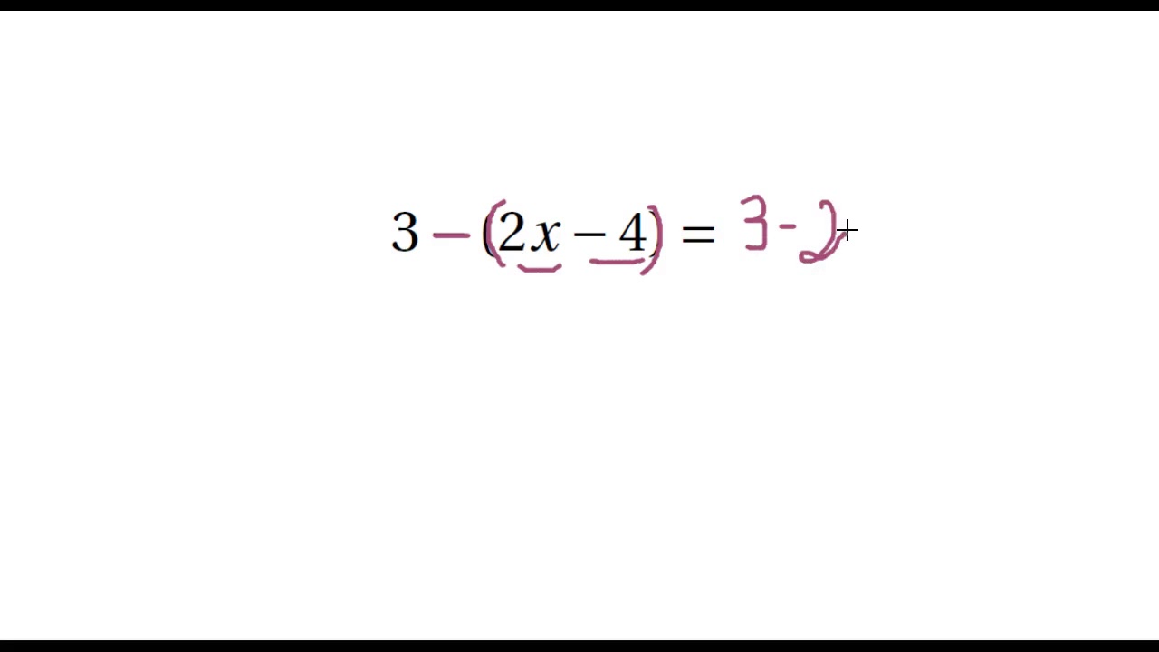 Bases du calcul littéral : signe - devant une parenthèse - YouTube