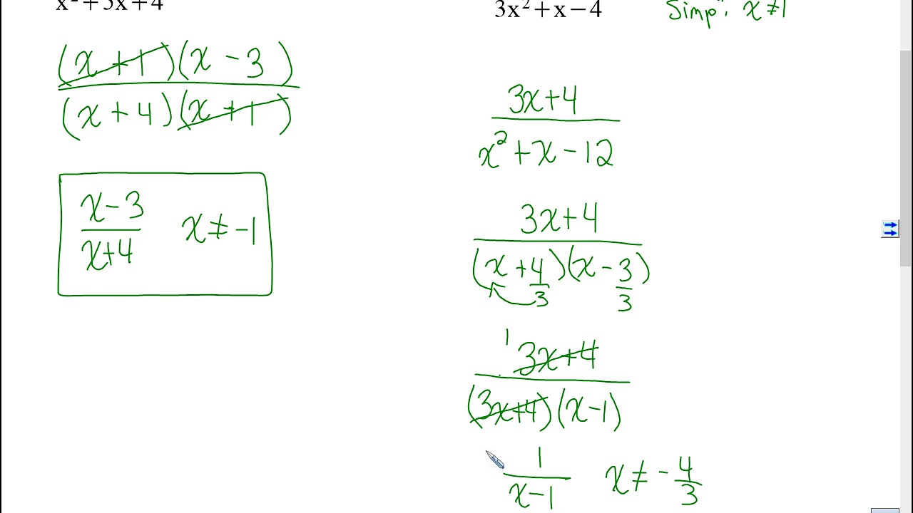 7.3 Multiplying and Dividing Rational Expressions - YouTube