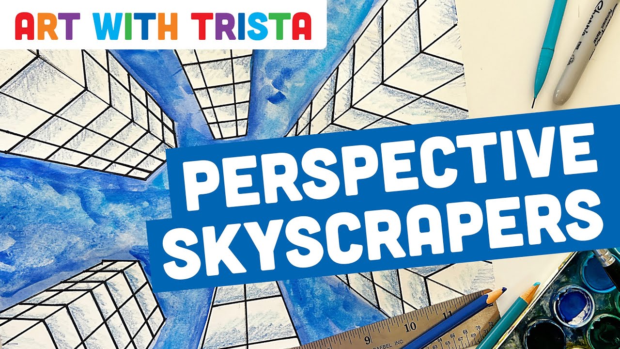 How to Draw Skyscrapers With 1 Point Perspective Art Lesson - Art With ...