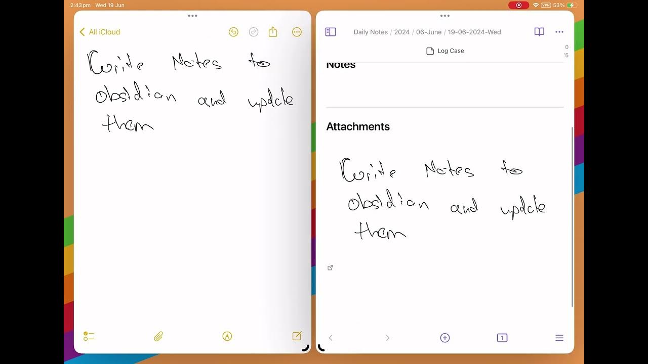 Apple Notes Handwriting to Obsidian Daily Note - YouTube