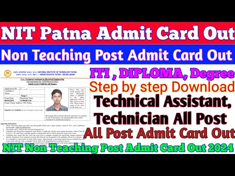 NIT Patna Non Teaching Post Admit Card Out||NITP All Post Admit Card ...