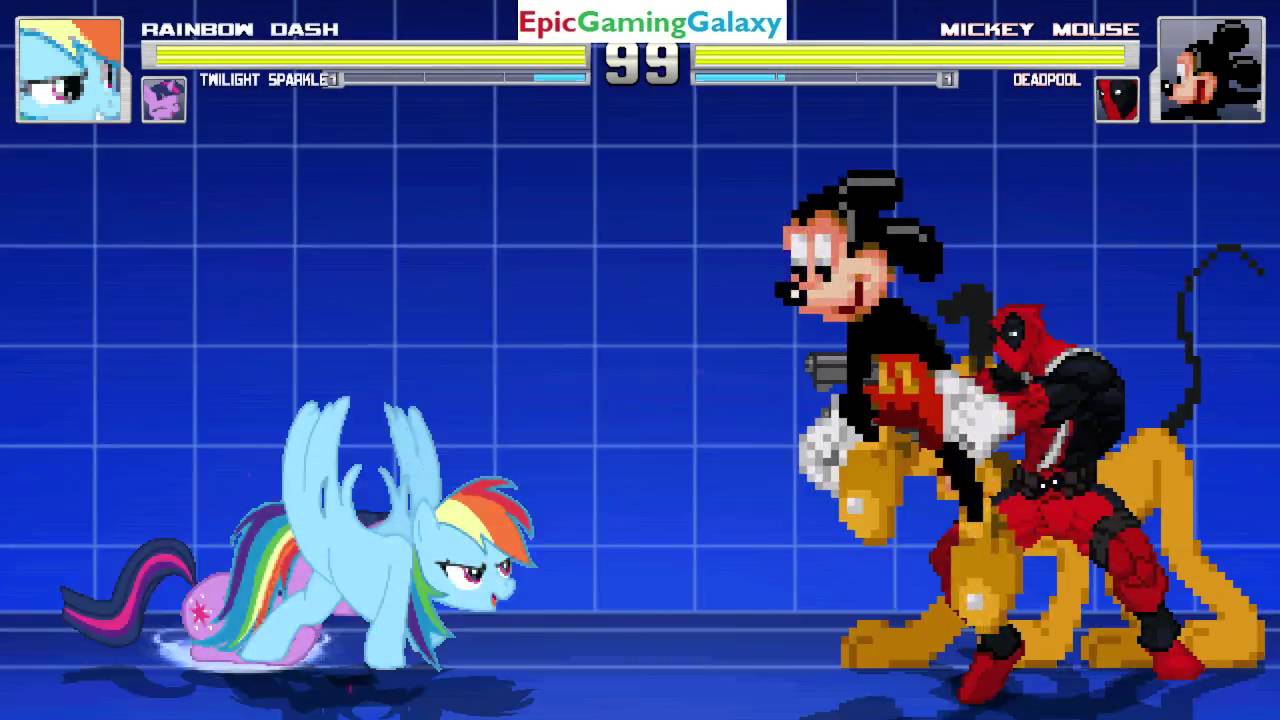 Rainbow Dash And Twilight Sparkle VS Mickey Mouse And Deadpool In A ...