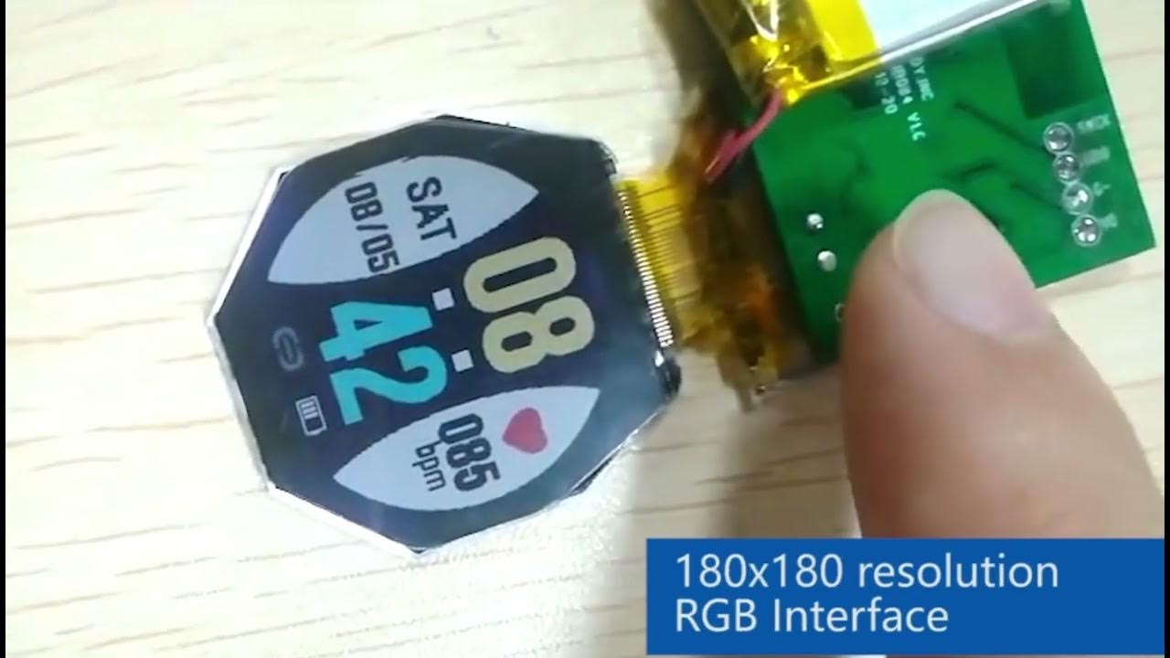 JDI 0.99 Inch Transflective LCD 180x180 Low Power Consumption Round Screen Memory LCD Screen.# ...