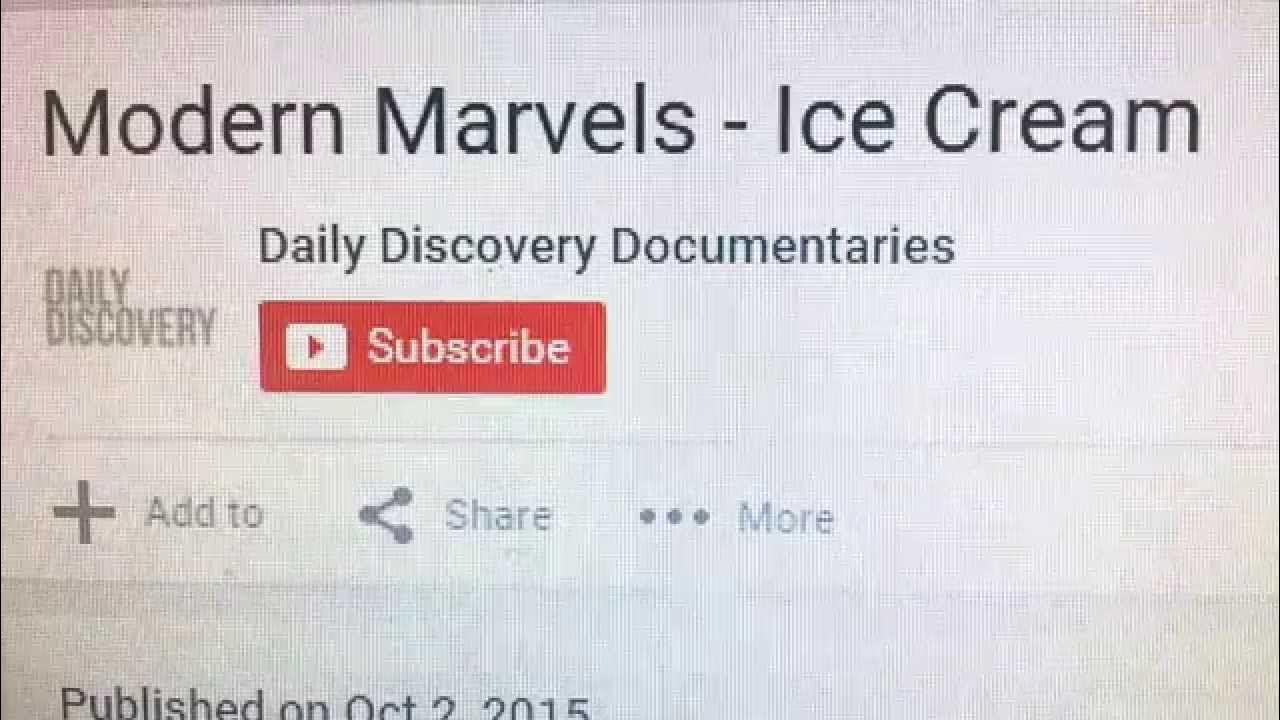 Modern Marvels - Ice Cream - YouTube