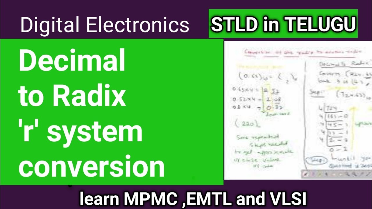 Decimal to any radix conversion in Telugu Part-1 || STLD Course - YouTube