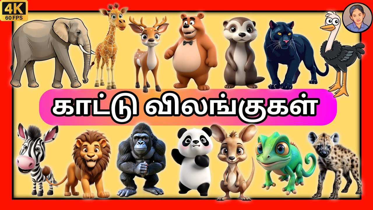 காட்டு விலங்குகள் | kattu vilangugal | Tamil Wild Animals Names video ...