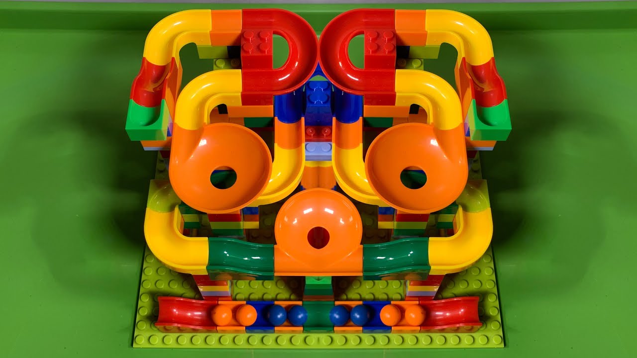 64 minutes satisfying building blocks marble run ASMR ️ marble run lego ...