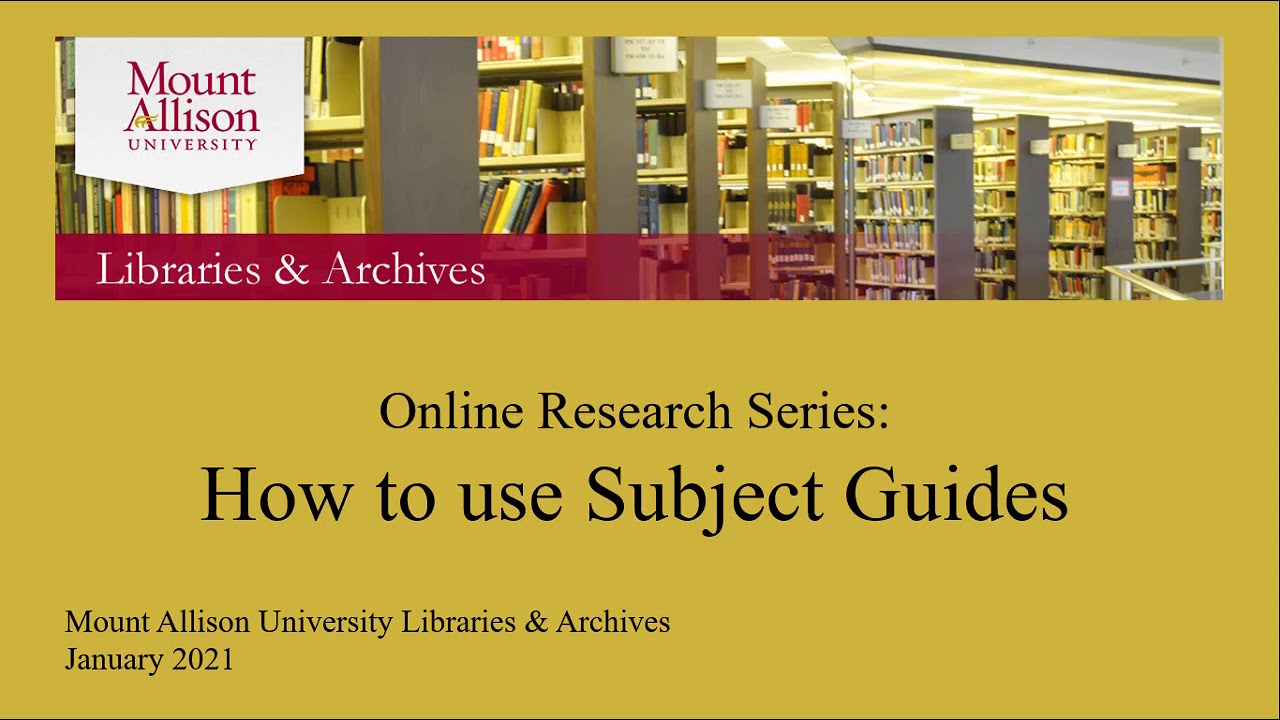 How to use subject guides - YouTube