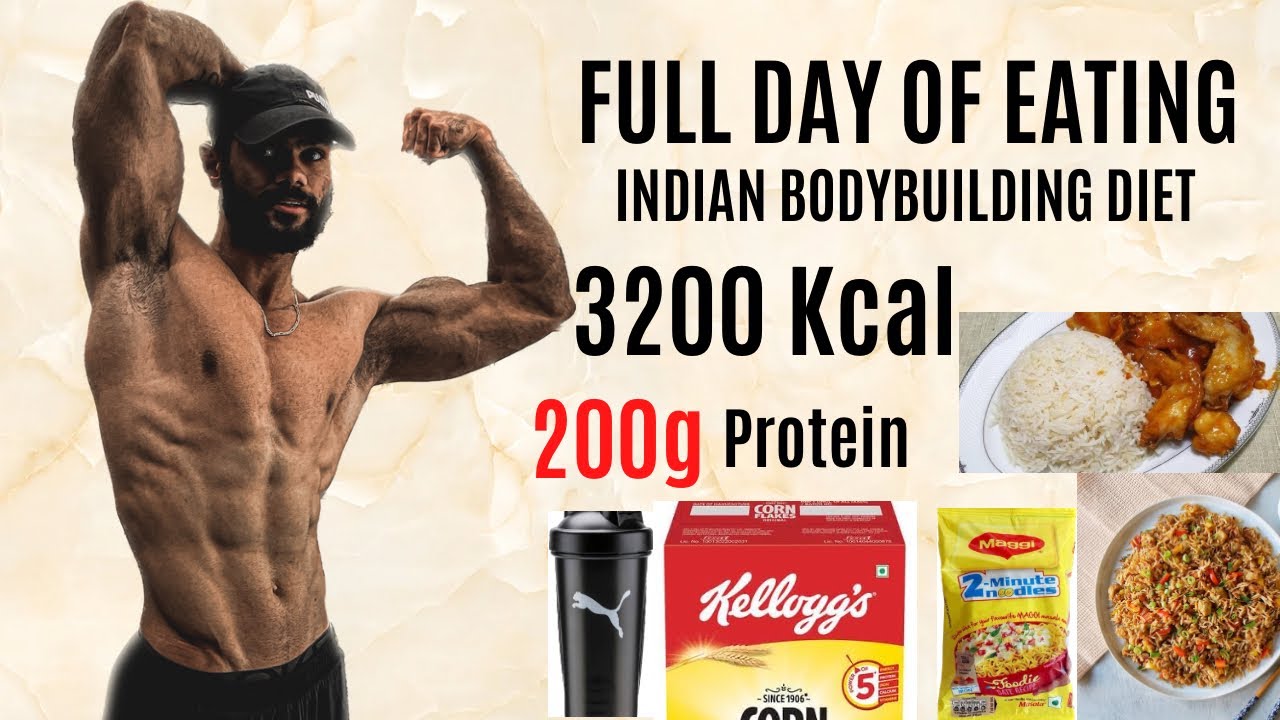 FULL DAY OF EATING INDIAN BODYBUILDING DIET | 200gm Protein - YouTube